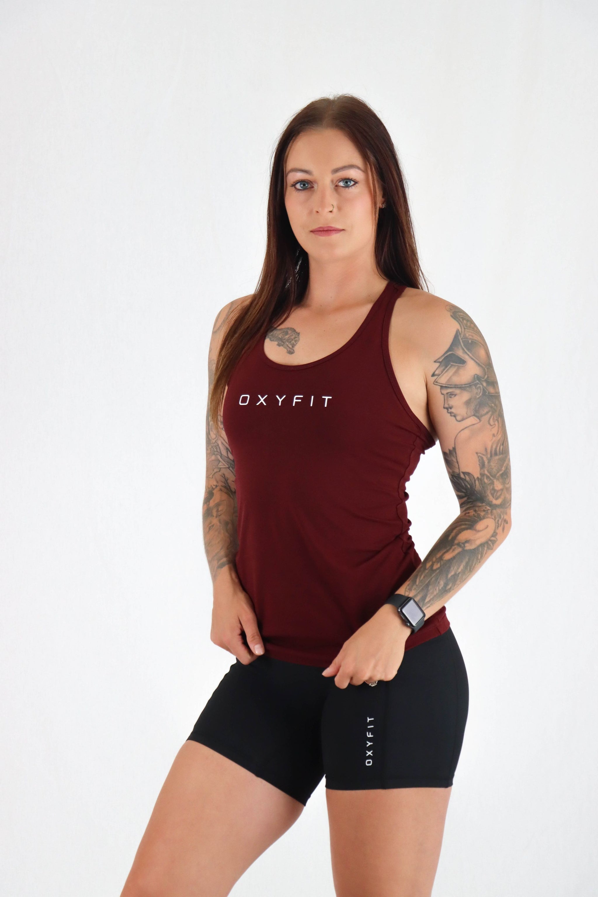 Oxyfit Womens Capital Singlet | Deep Maroon