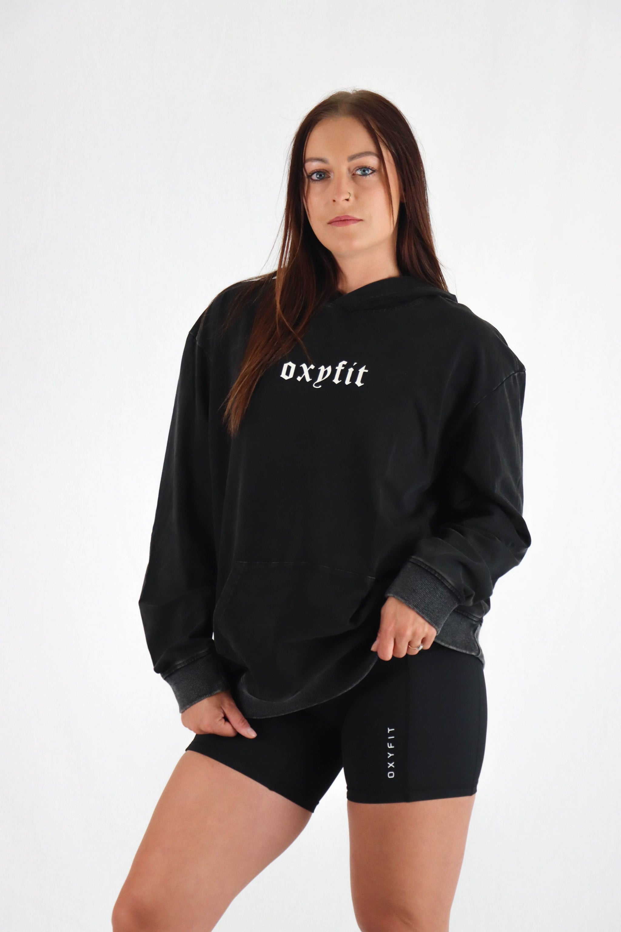 Oxyfit Womens Vintage Relaxed Fit Nostalgia Hoodie | Faded & Washed