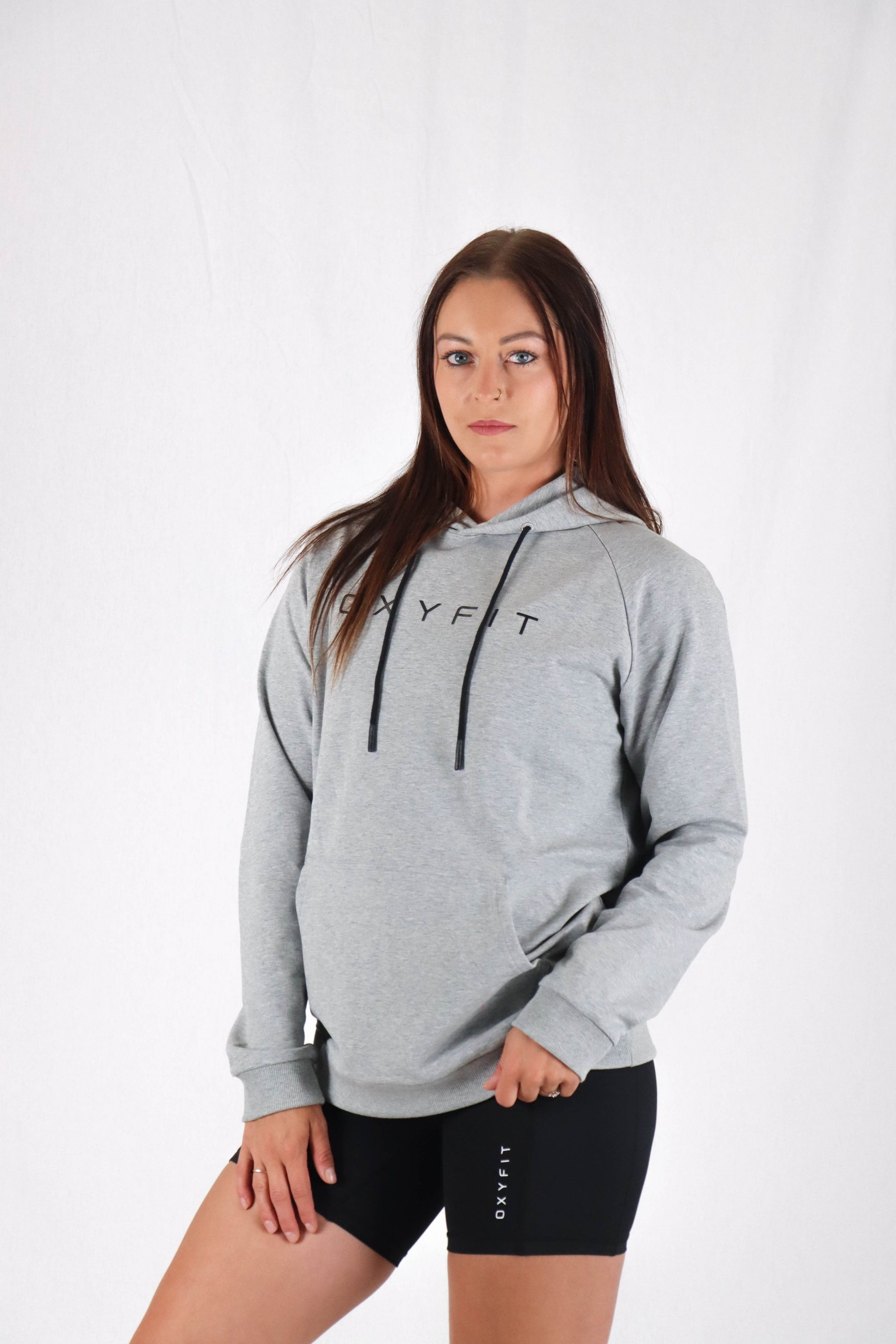 Oxyfit Womens Gym Hoodie | Pebble Grey | Workout Jumper New Zealand