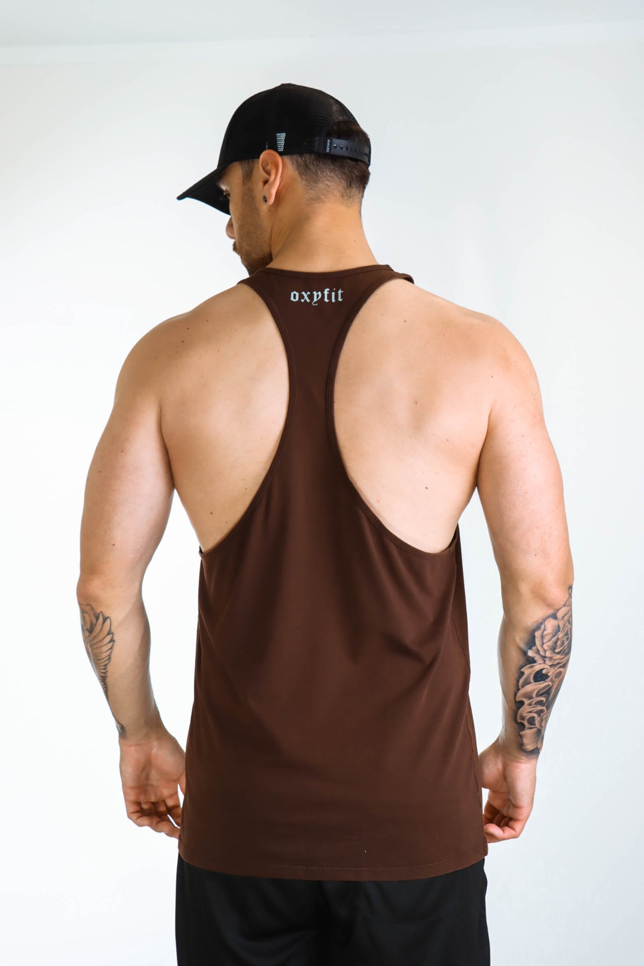 Oxyfit Mens Walnut Gym Stringer | Workout Singlet