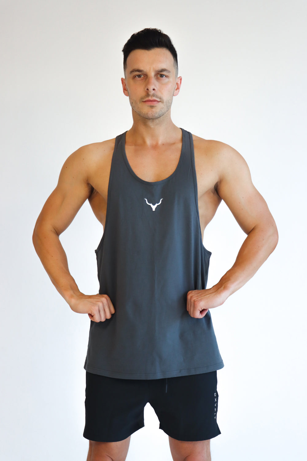Oxyfit Mens Grey Gym Stringer | Grey Gym Stringer Online